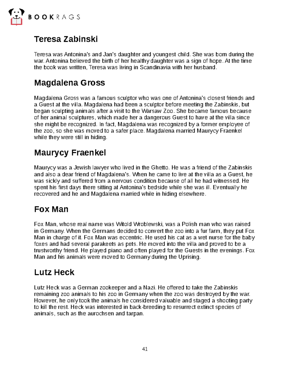 The-zookeepers-wife-studyguide 41 - Teresa Zabinski Teresa was Antonina ...
