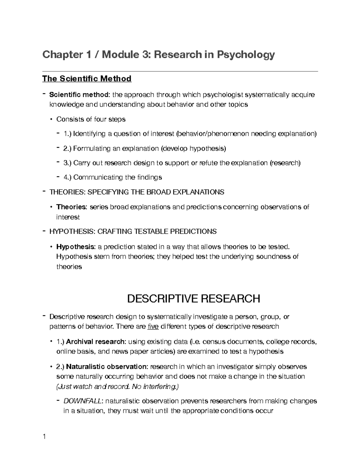 Chapter 1 : Module 3: Research in Psychology - Chapter 1 / Module 3 ...
