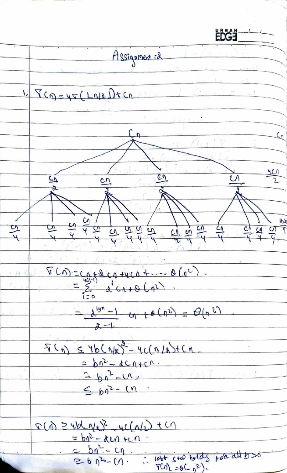 Advance algorithm assignment - Computer Science - URBAN I I ELG3 ...