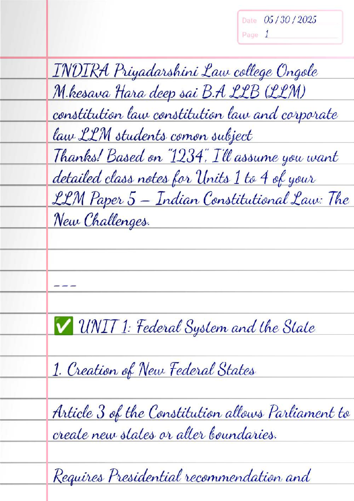 LLM Paper 5: Indian Constitutional Law - Complete Notes & Landmark ...
