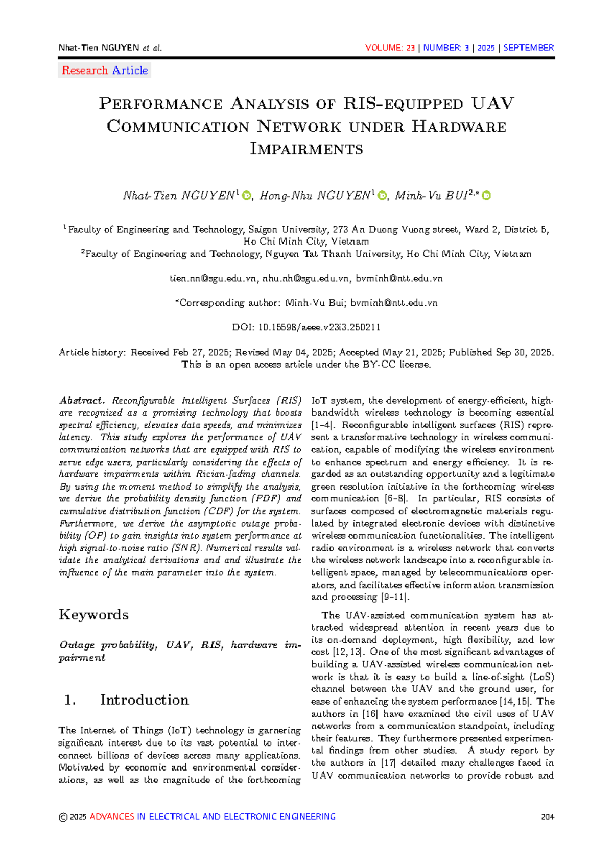 Performance Analysis of RIS-Enabled UAV Communication Network under ...