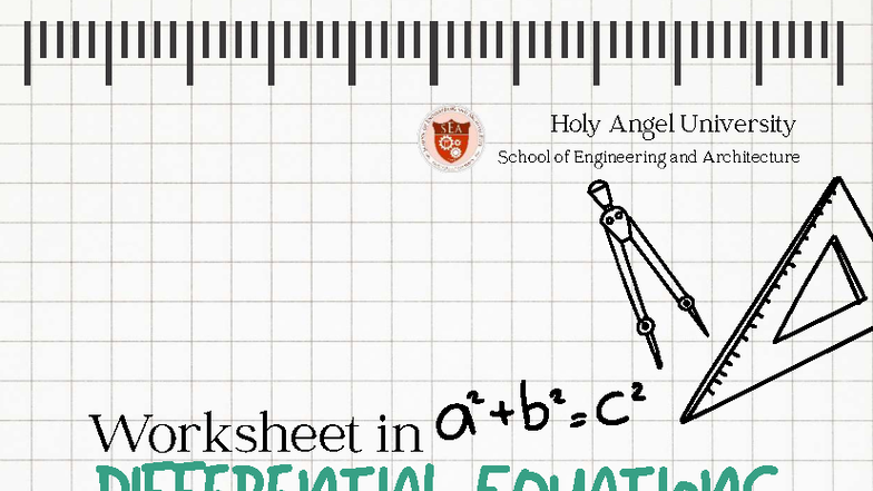 Worksheet in Differential Equations: Growth, Decay & Interest - Studocu