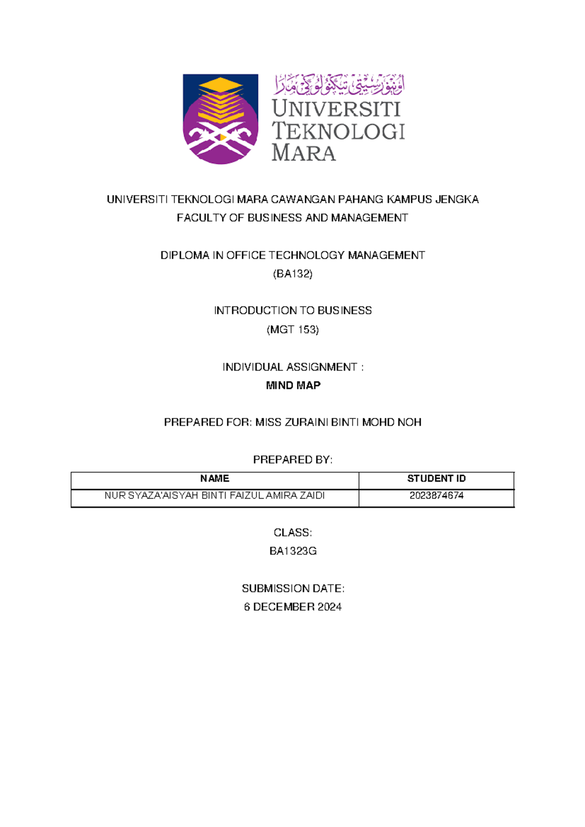 Assignment MGT - Some sort of example of chapter review MGT153 ...