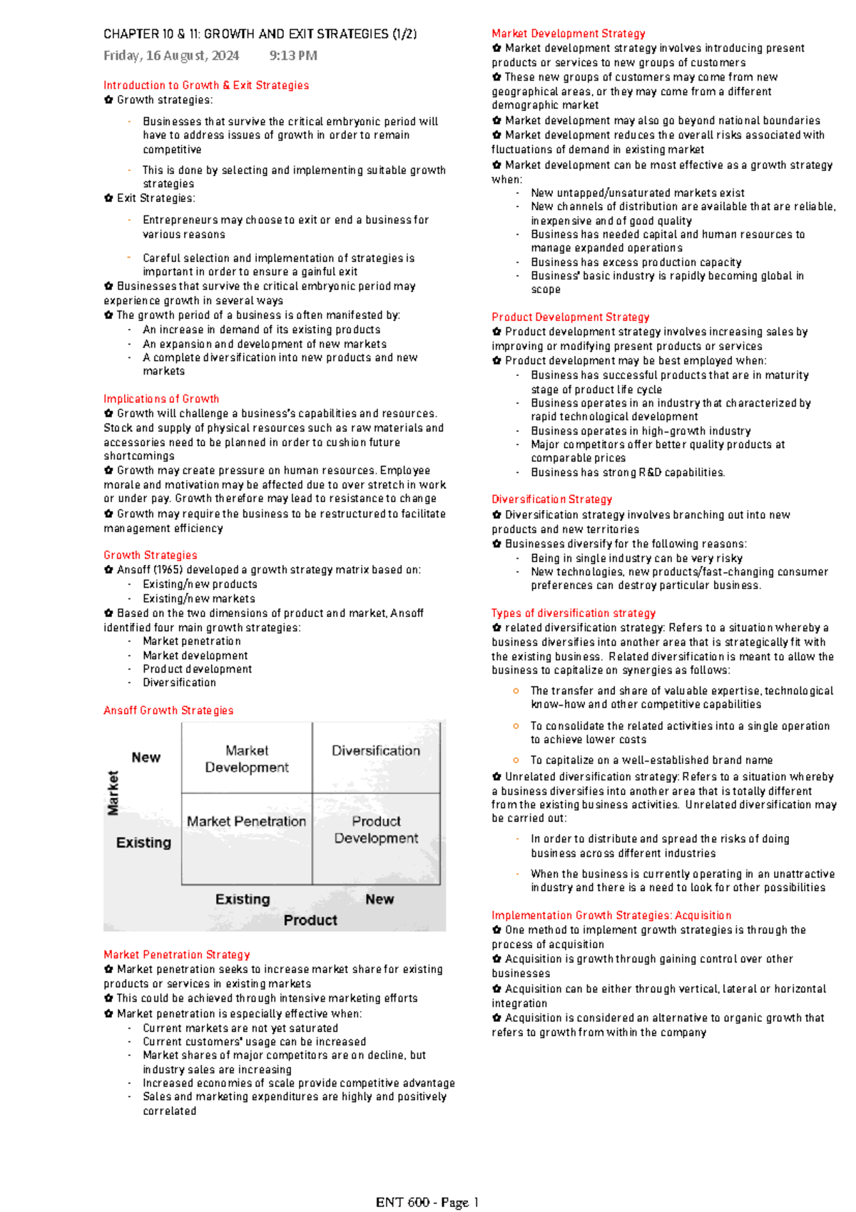 Chapter 10 & 11 - sdsd - Introduction to Growth & Exit Strategies ...