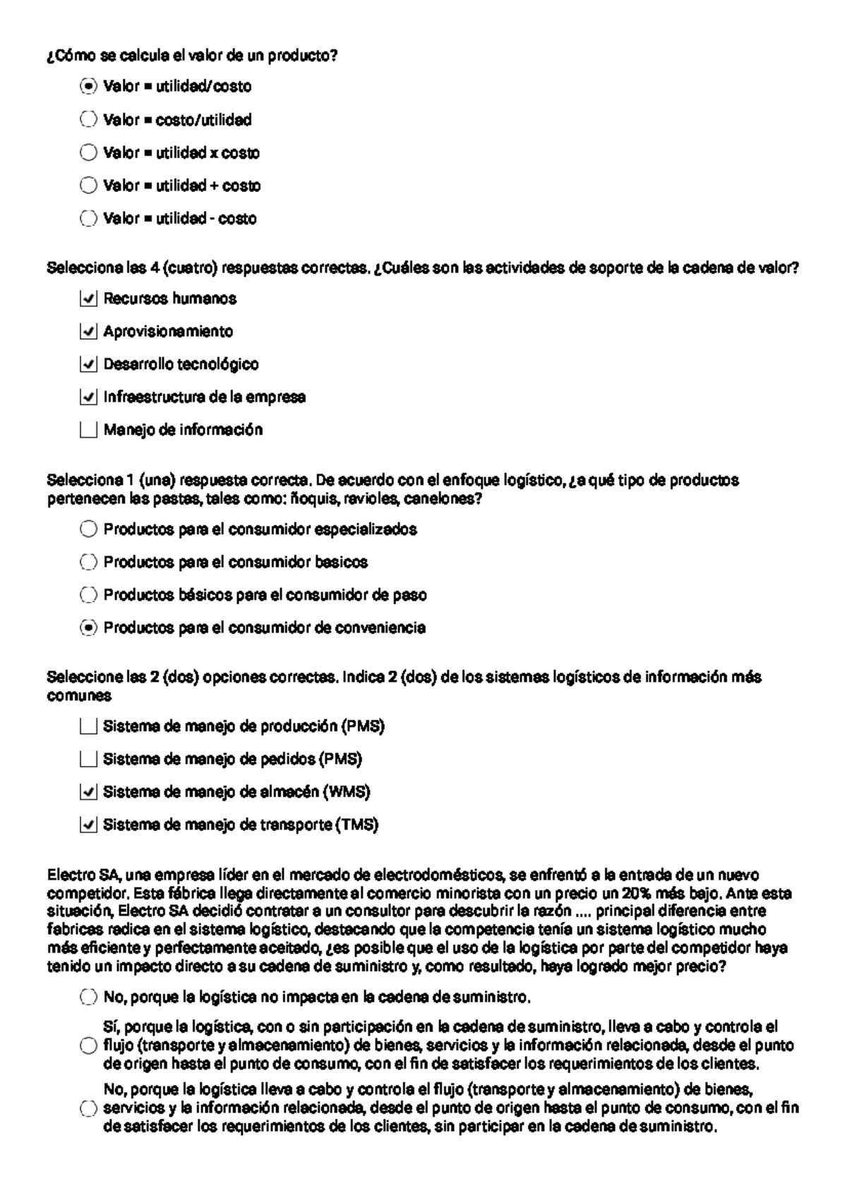 Logística 1: Primer Parcial - Preguntas y Respuestas Clave - Studocu