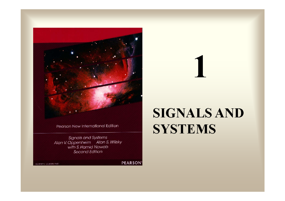 Signals and Systems (Course Code: 1) - Chapter 1 Overview - Studocu