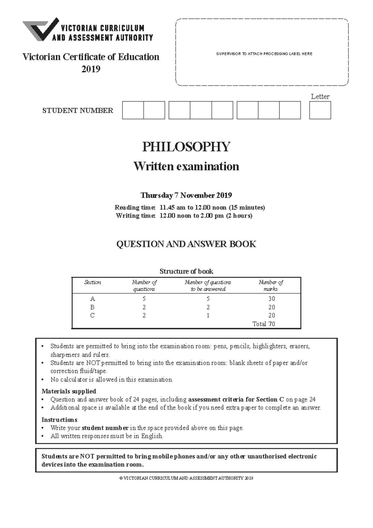 2019 PHILOSOPHY EXAM - Comprehensive Study Guide - Studocu