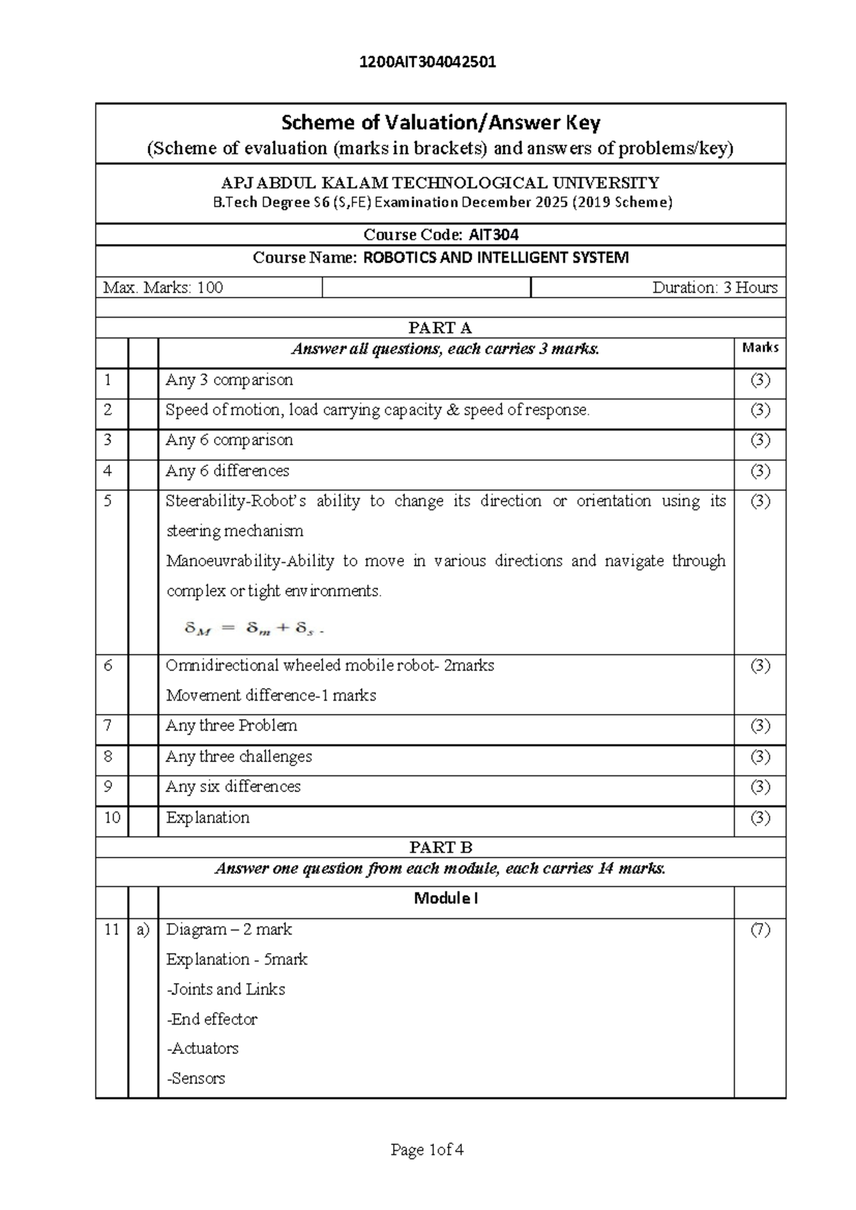 AIT304 Final Exam Scheme of Evaluation and Answers - Dec 2025 - Studocu
