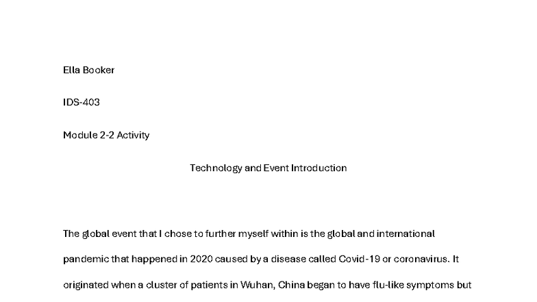 Ella Booker Module Activity: Tech & Social Media in the 2020 Pandemic ...