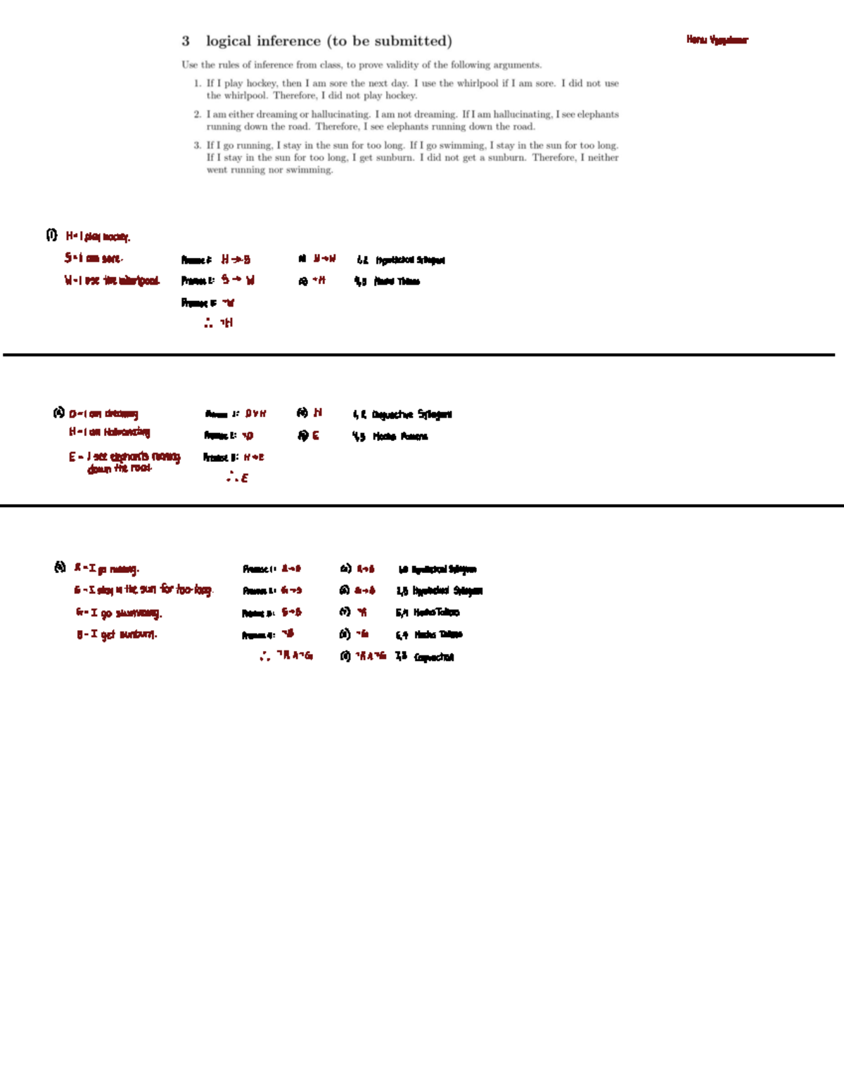 Tutorial homework 3 - logical reasoning and syllogisms - Studocu