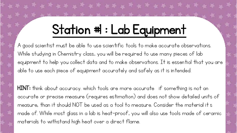 Intro Stations: Lab Equipment & Safety for Sci 10 Review - Studocu