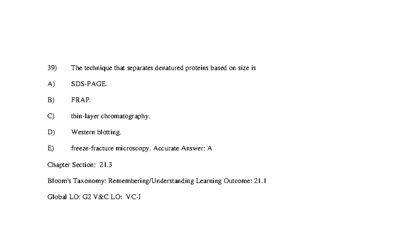 Biology 101: Techniques in Protein Separation & Analysis - Studocu