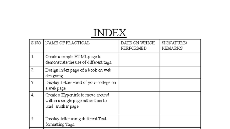 WD2 - Practical Exercises in Web Designing Techniques - Studocu