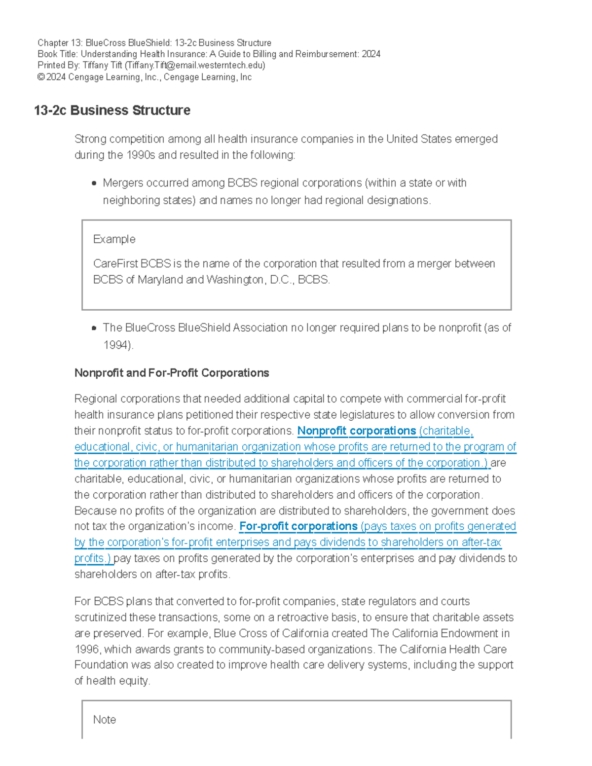 Chapter 13: BCBS Business Structure Overview in Health Insurance - Studocu