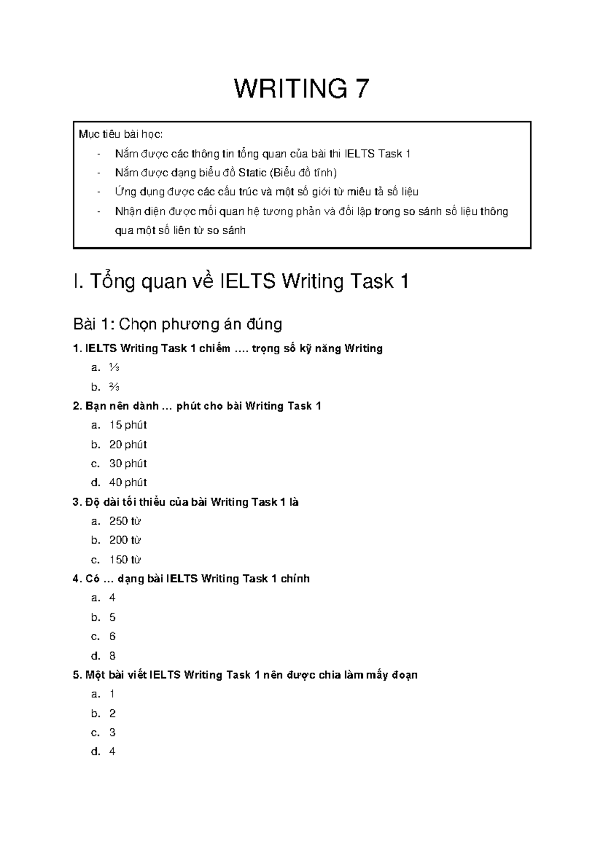 IELTS Writing Task 1: Overview and Key Structures for Static Charts ...