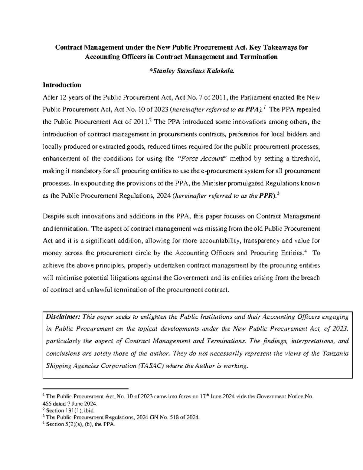 Contract Management Insights under the New Public Procurement Act (PPA ...