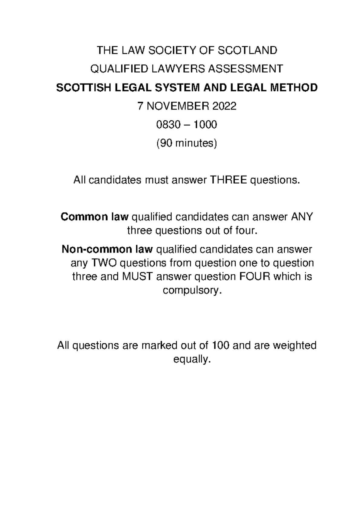 Scottish legal system and legal method - LW22019 - THE LAW SOCIETY OF ...
