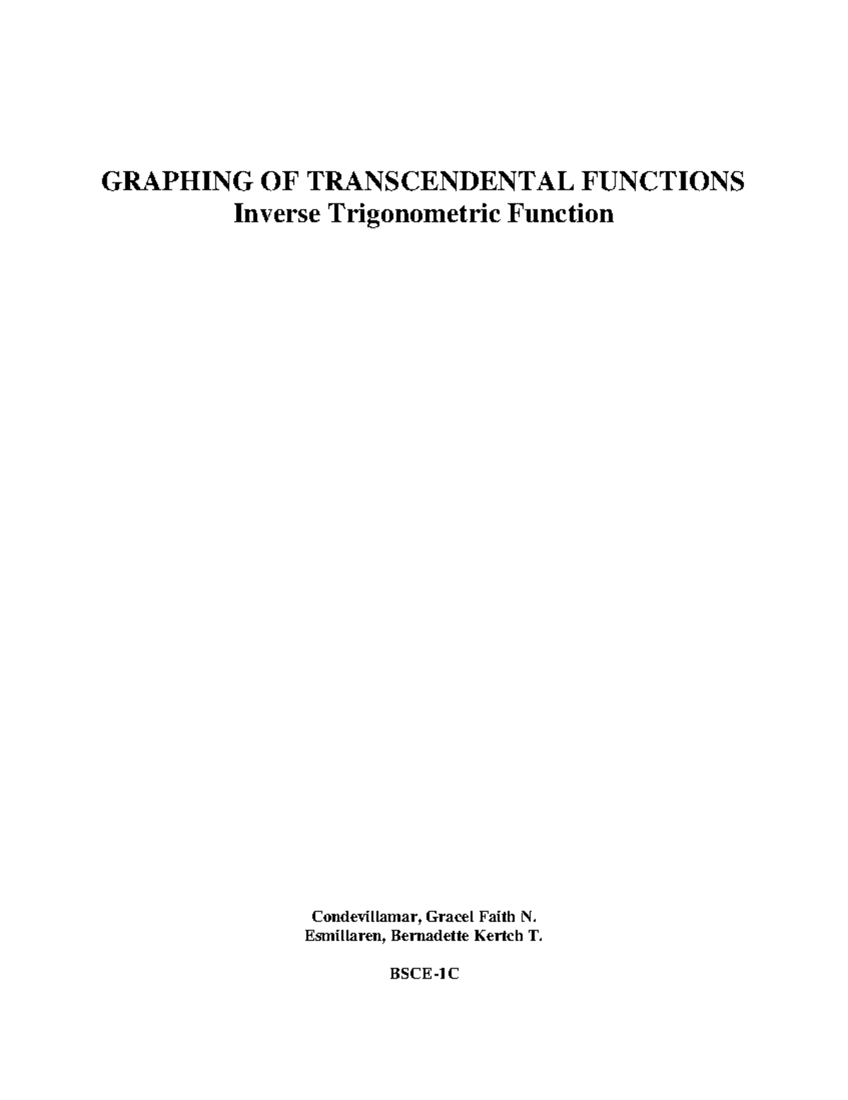 Graphing-of-Inverse-Trig - GRAPHING OF TRANSCENDENTAL FUNCTIONS Inverse ...
