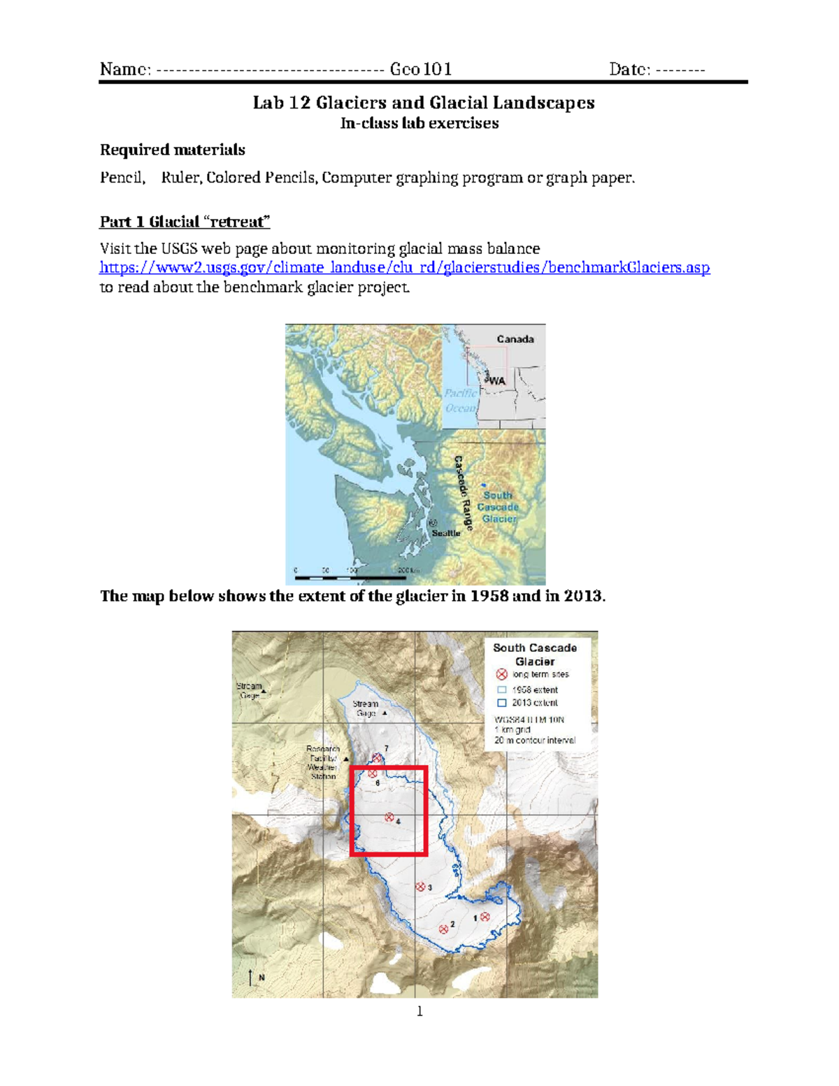 Geo101 Lab 12: Glaciers and Glacial Landscapes Exercises - Studocu