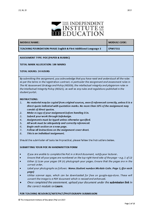Psrip Gr 2 Term 1 2020 EFAL Lesson Plan - Term 1 2020 Grade 2 FIRST ...