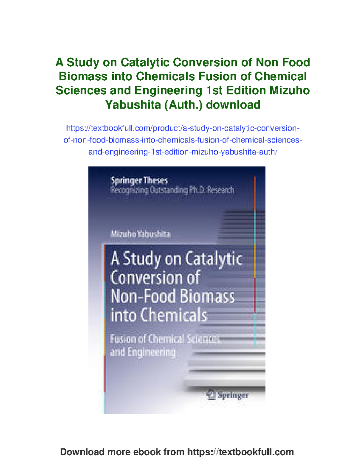 A Study on Catalytic Conversion of Biomass into Chemicals: PhD Thesis ...