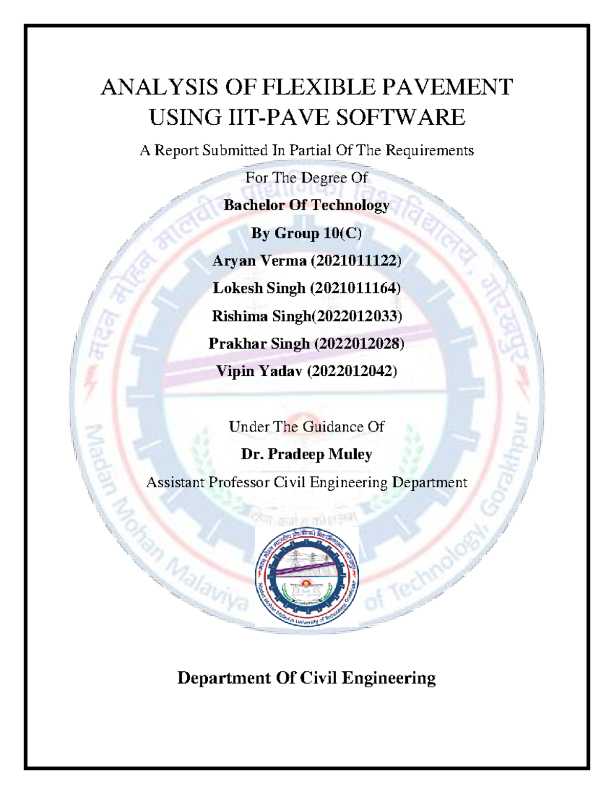 Analysis of Flexible Pavement Using IIT-PAVE Software - BTech Project ...