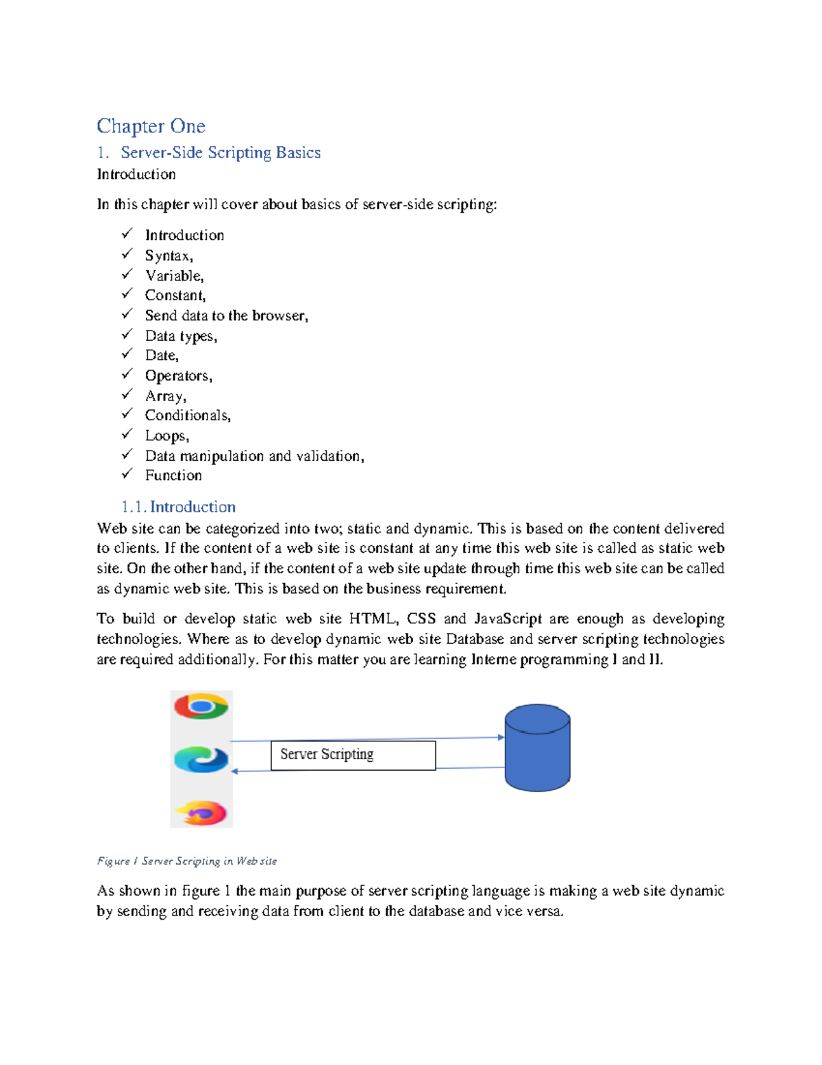 Chapter 1 - Basics of Server-Side Scripting in Internet Programming II - Studocu