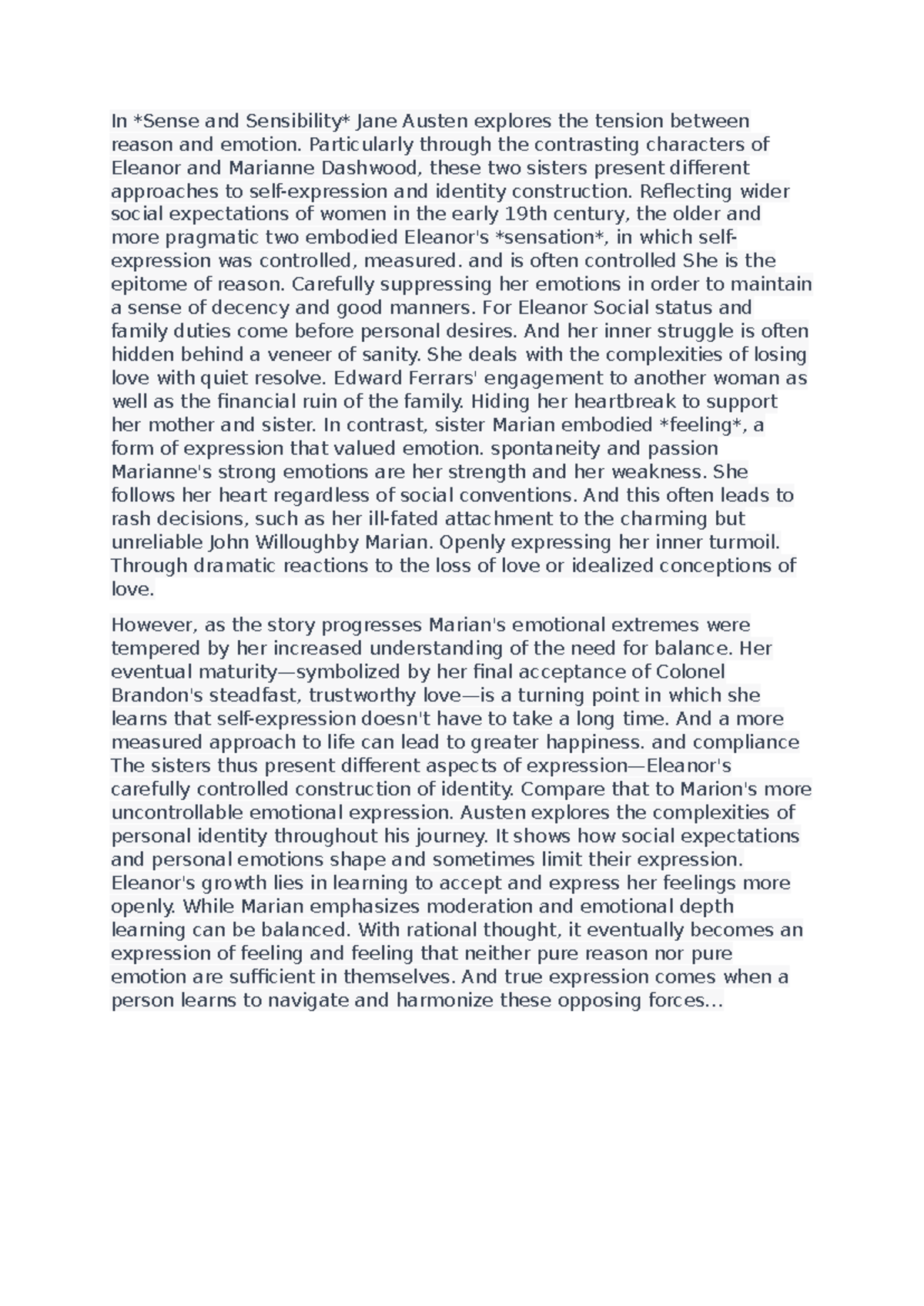 JANE- Austen- Sense-AND- Sensibility - In Sense and Sensibility Jane ...