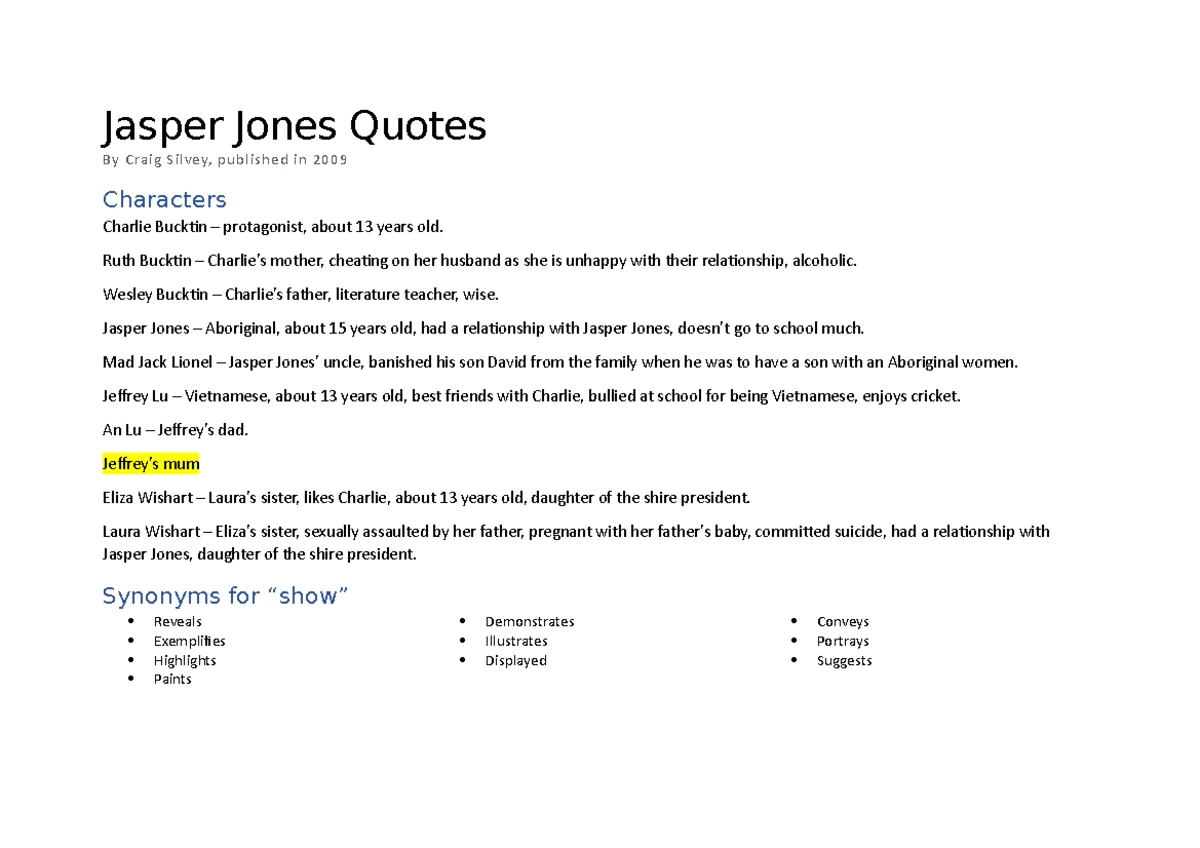 Jasper Jones: An Analysis of Themes and Character Growth in Craig ...