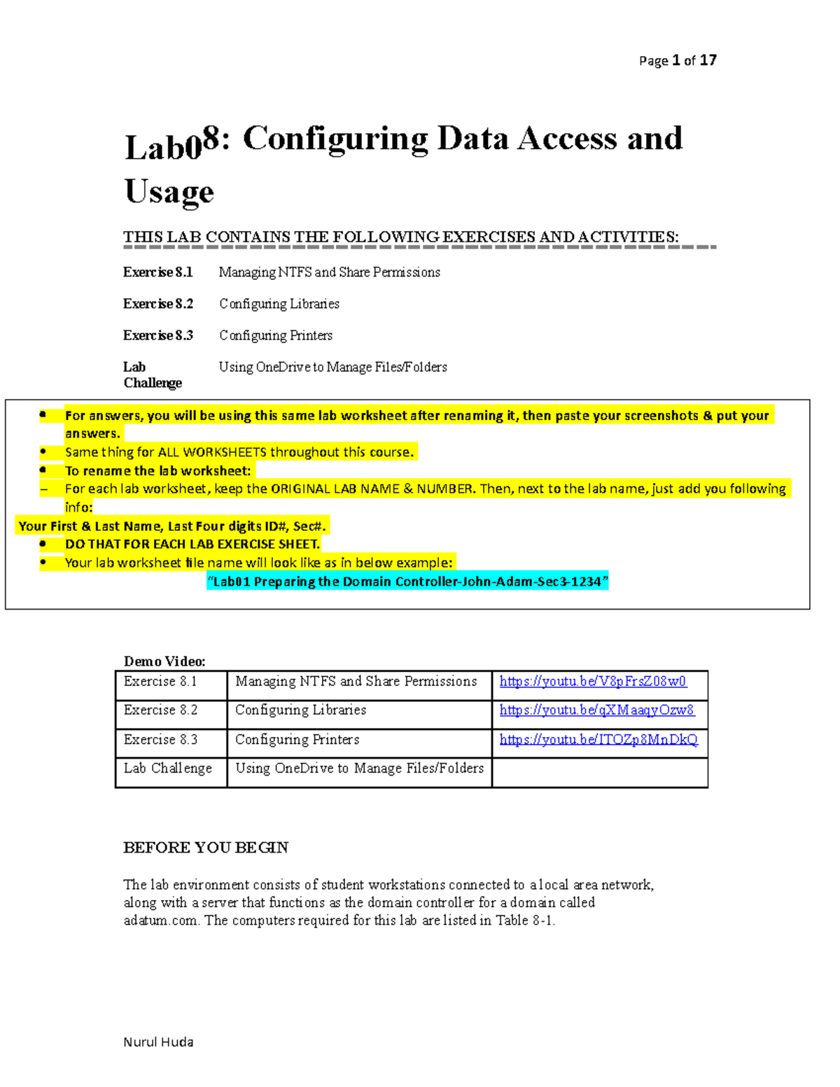 Lab08 Configuring Data Access And Usage-Sushan-Lamichhane-Sec6-0703 ...