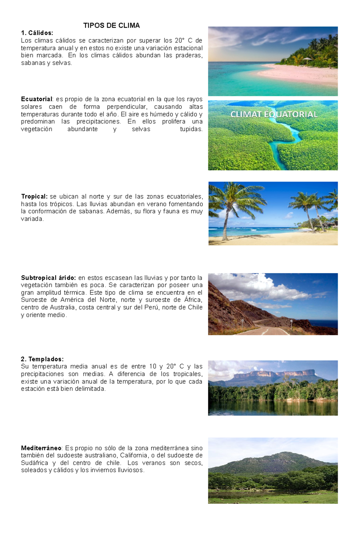 Diferentes Tipos De Clima Los Modelos Teóricos Que Permiten Prever El
