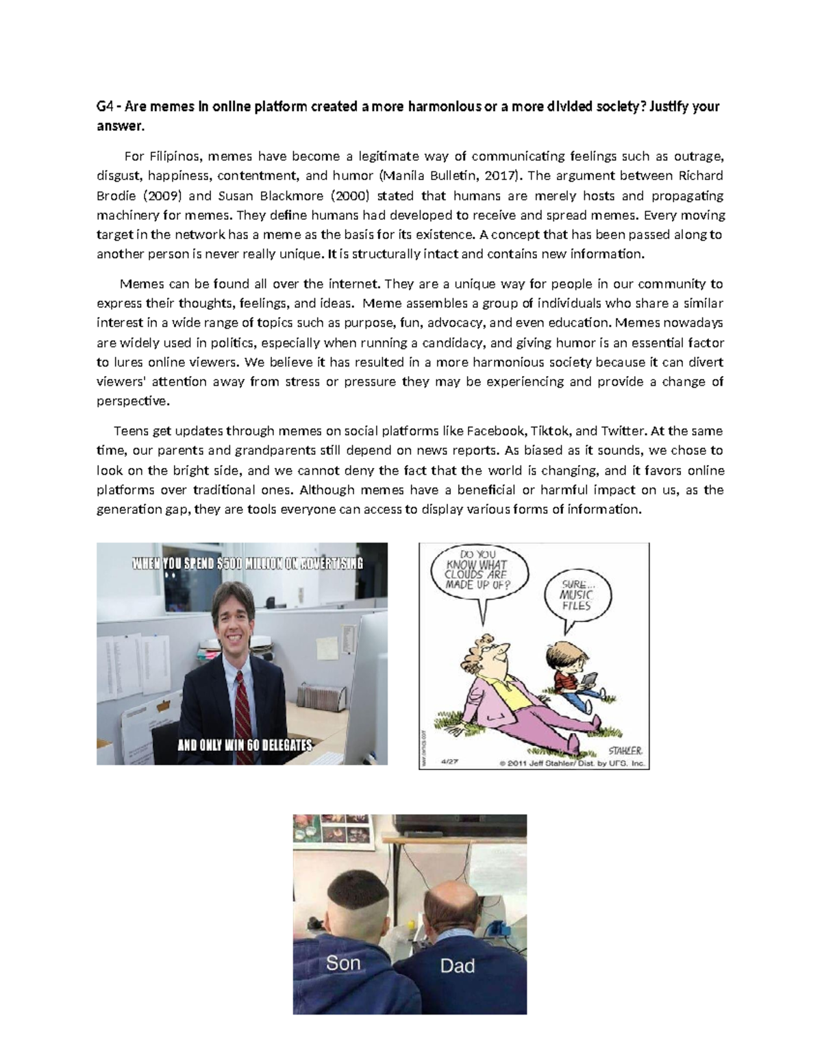 Comm G4: The Impact of Memes on Society - Lecture Notes - Studocu