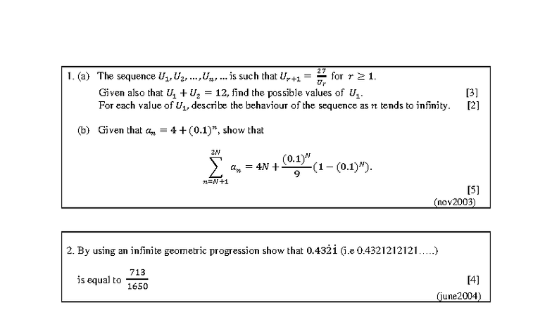 Mathematics Notes: Sequences & Progressions (MATH 8) - Studocu
