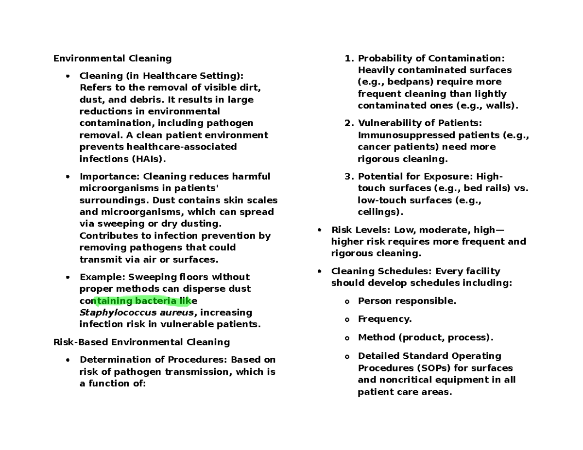 Environmental Cleaning in Healthcare: Infection Control & Best ...