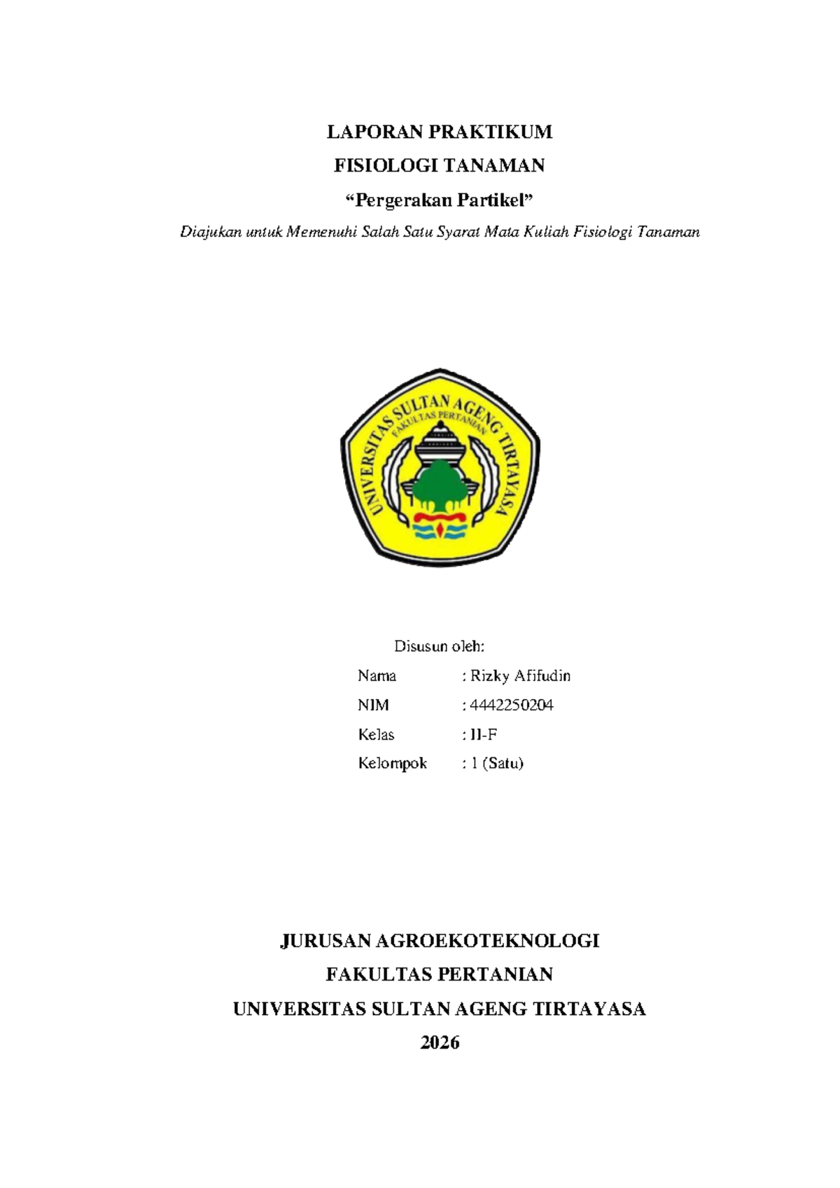 LAPORAN PRAKTIKUM FISIOLOGI TANAMAN (FISTAN) - Pengaruh Difusi dan ...