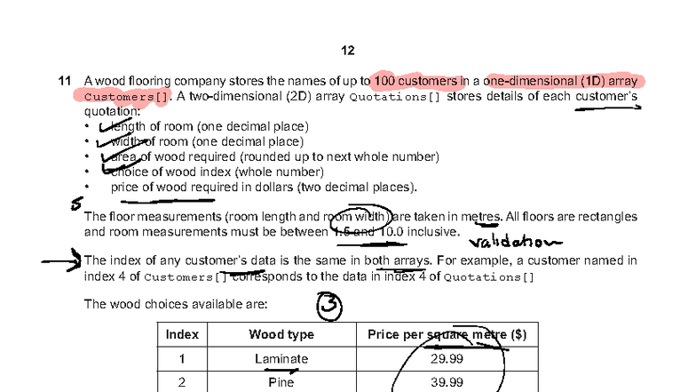 12 11 Final Exam: Wood Flooring Quotation Program Pseudocode - Studocu