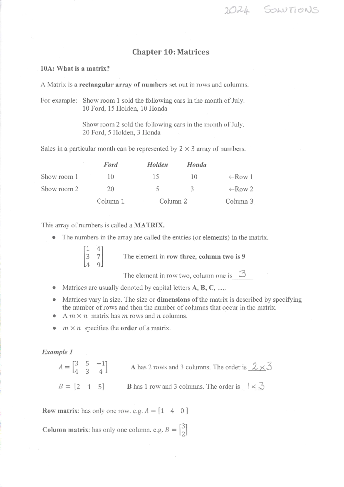 2024 MAT101 Lecture Notes: Understanding Matrices Concepts - Studocu