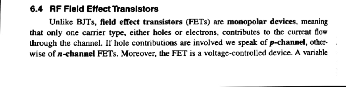 RF field effect transistor - 6 RF Field Effect Transistors Unlike BJTs ...