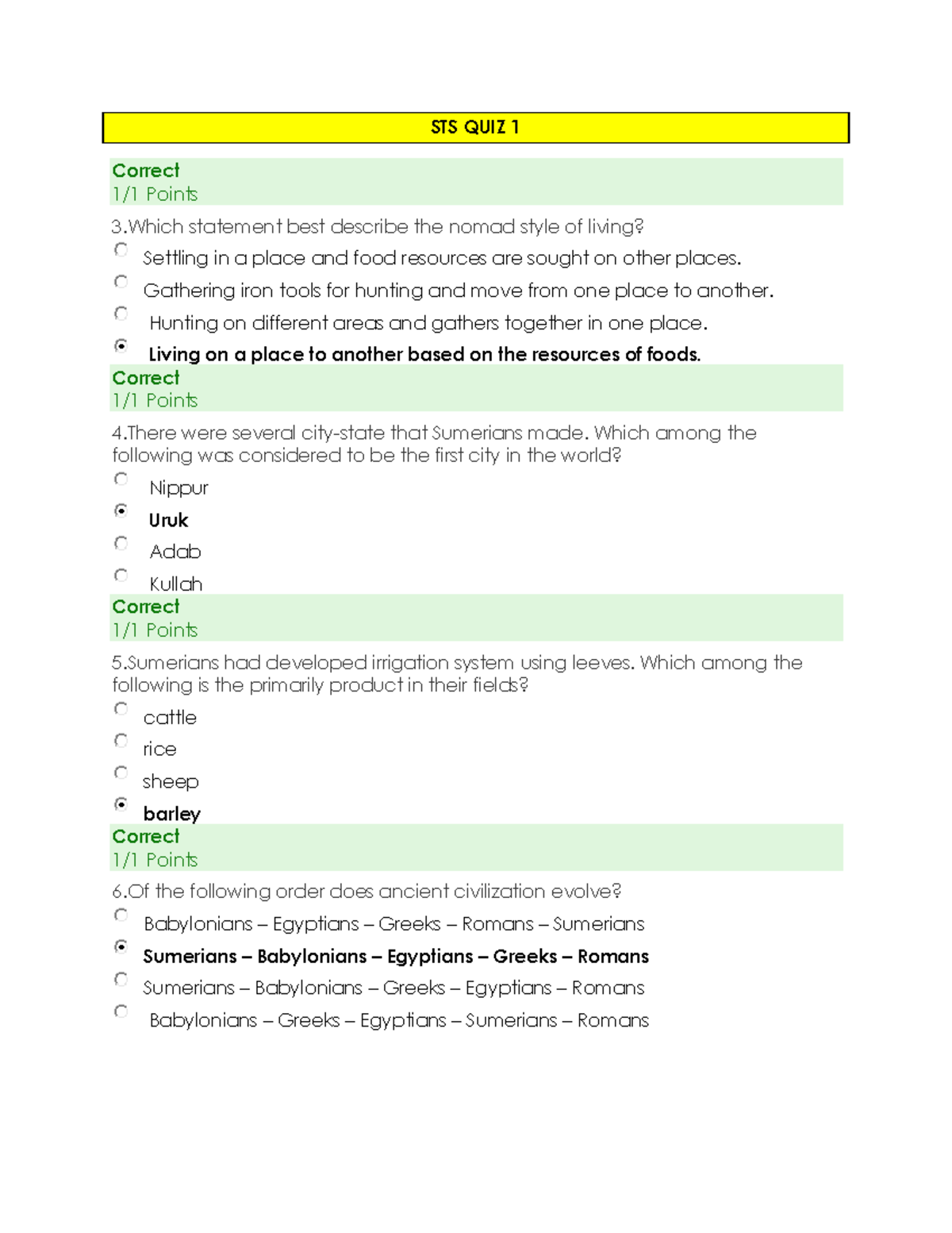 STS Quizzes & Midterm Exam Summary and Insights - Studocu