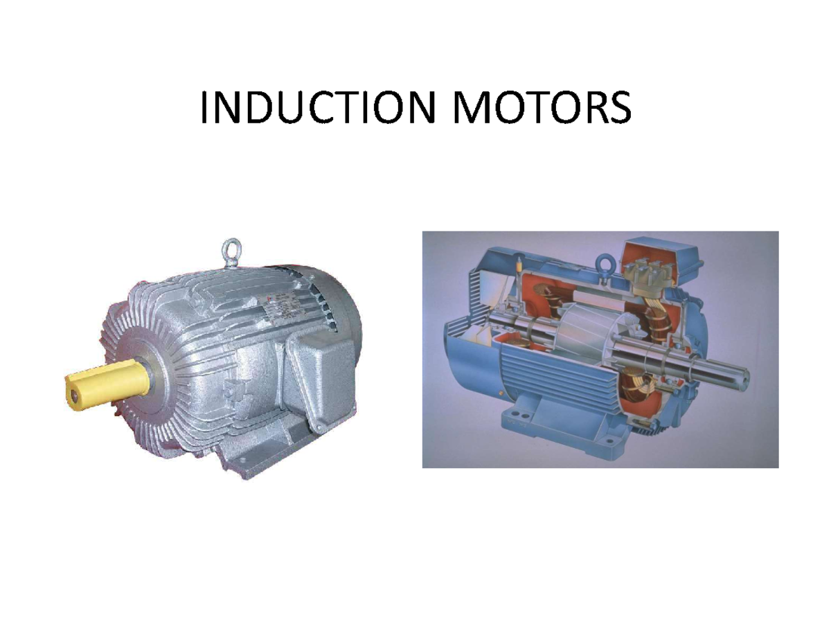 EE 341 LECT 3 Induction Motors Updated - INDUCTION MOTORS Induction ...