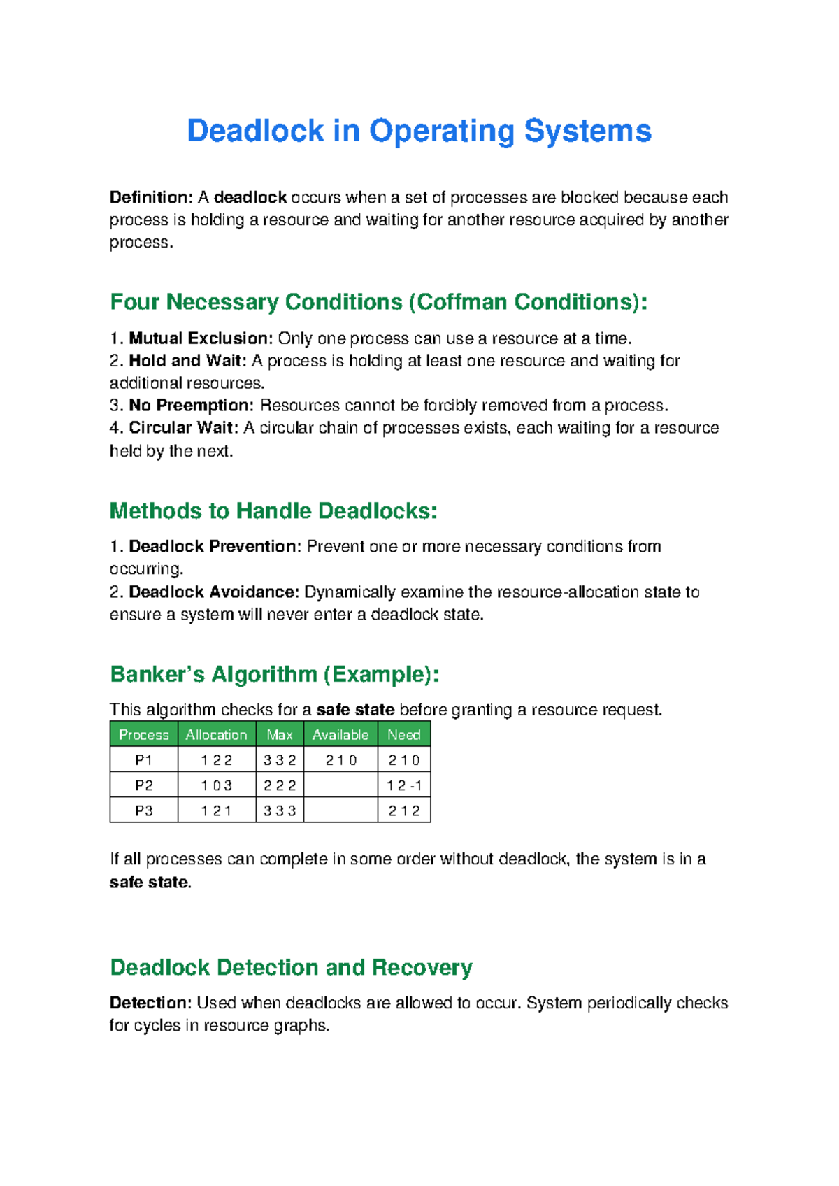 Deadlock in Operating Systems: Definition, Conditions, and Solutions ...
