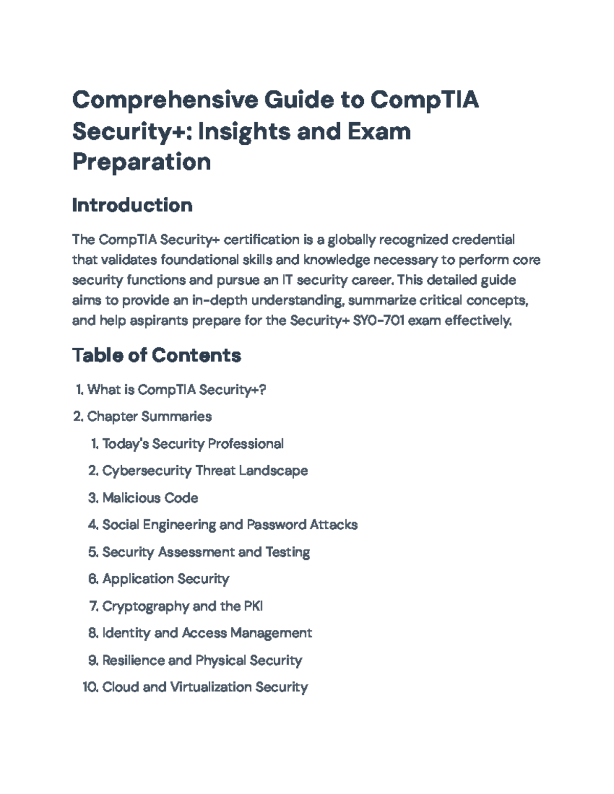 Comprehensive Study Guide for CompTIA Security+ Exam SY0-701 ...