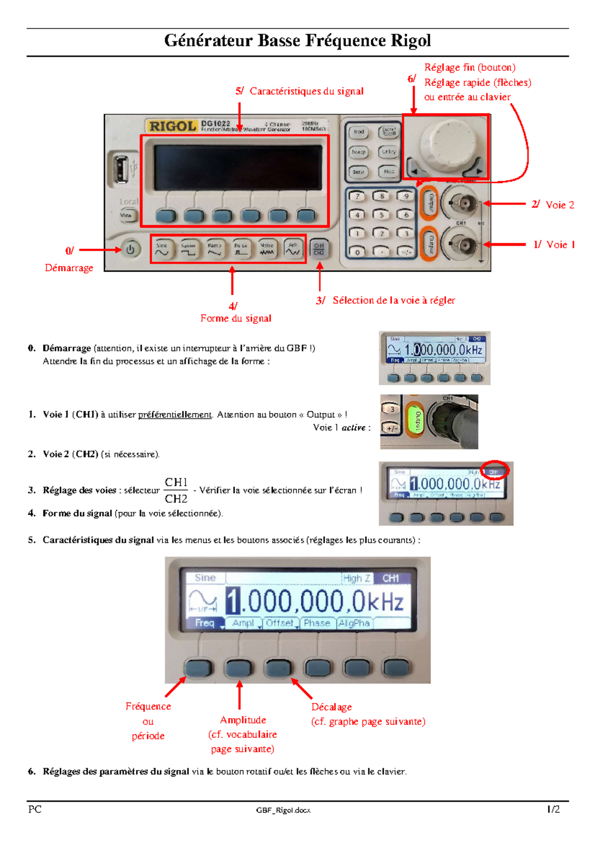 GBF Rigol - GBF: un générateur basse pression - PC GBF_Rigol 1 ...