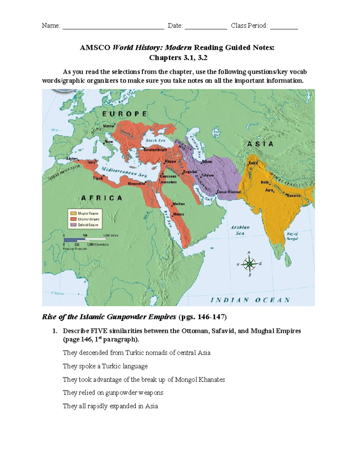 AMSCO World History: Modern Unit 3 Reading Questions & Notes - Studocu