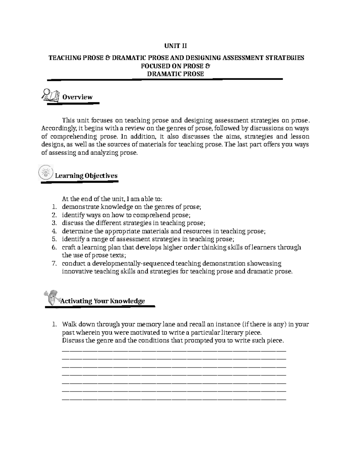 632062001 Teaching Prose & Dramatic Prose: Assessment Strategies ...