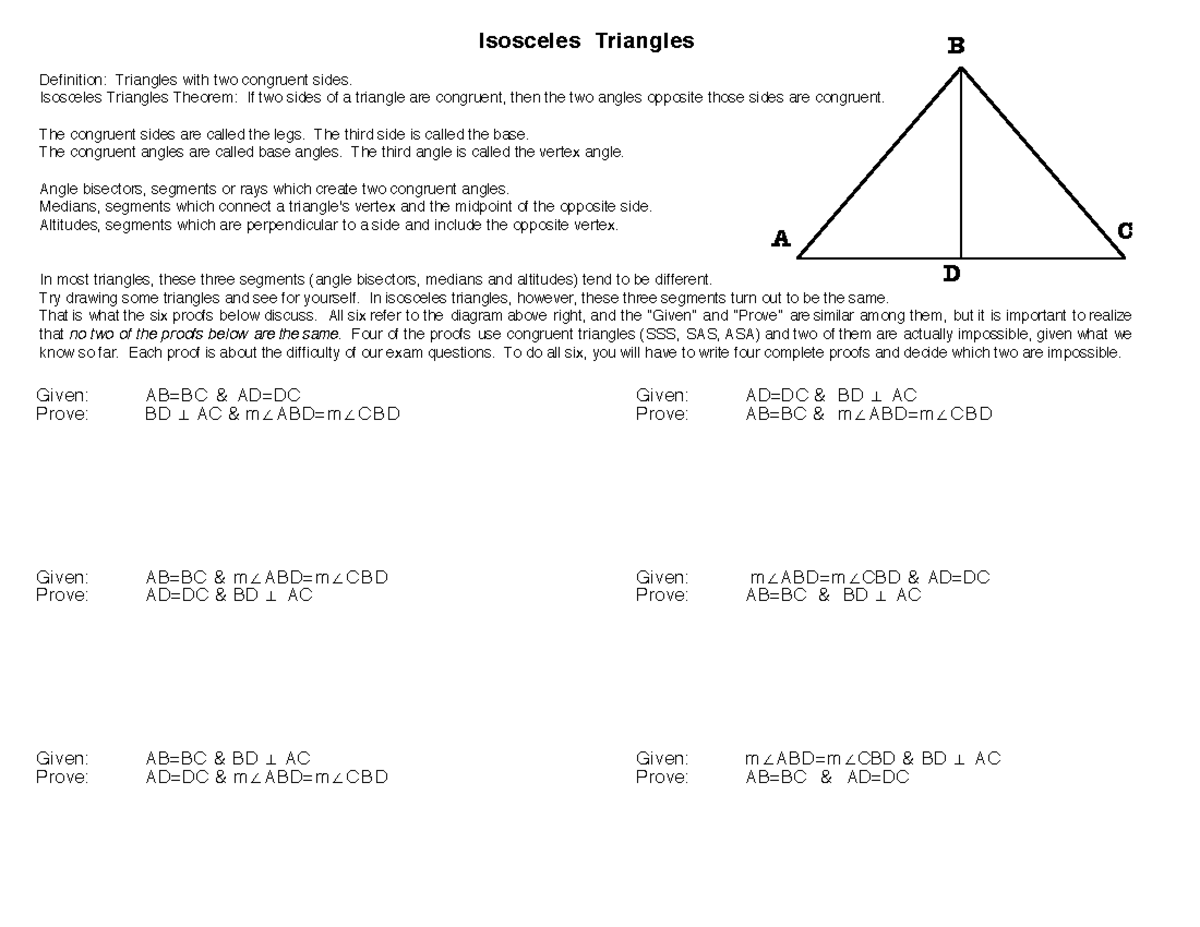 Isosceles.cwk (DR) - Isosceles worksheet - Isosceles Triangles ...