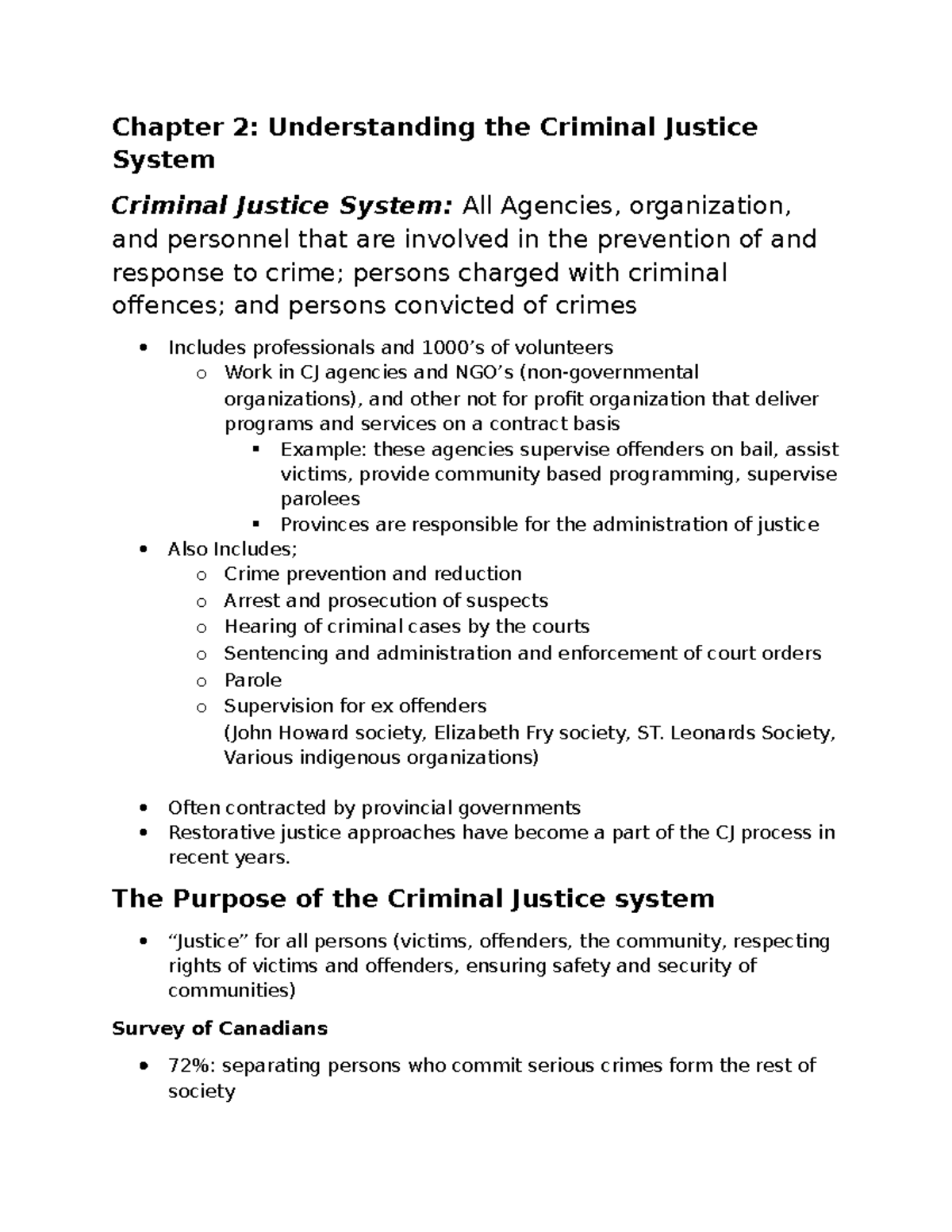 Chapter 2 CJ: Understanding the Criminal Justice System - Lecture Notes ...