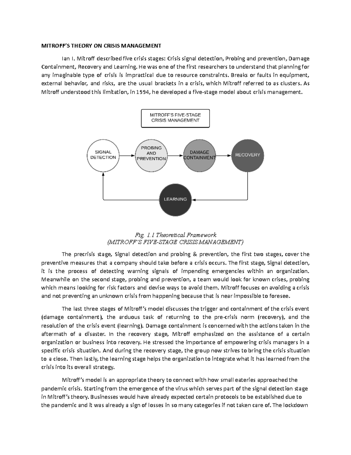MIT 450: Mitroff's Five-Stage Model in Crisis Management Explained ...