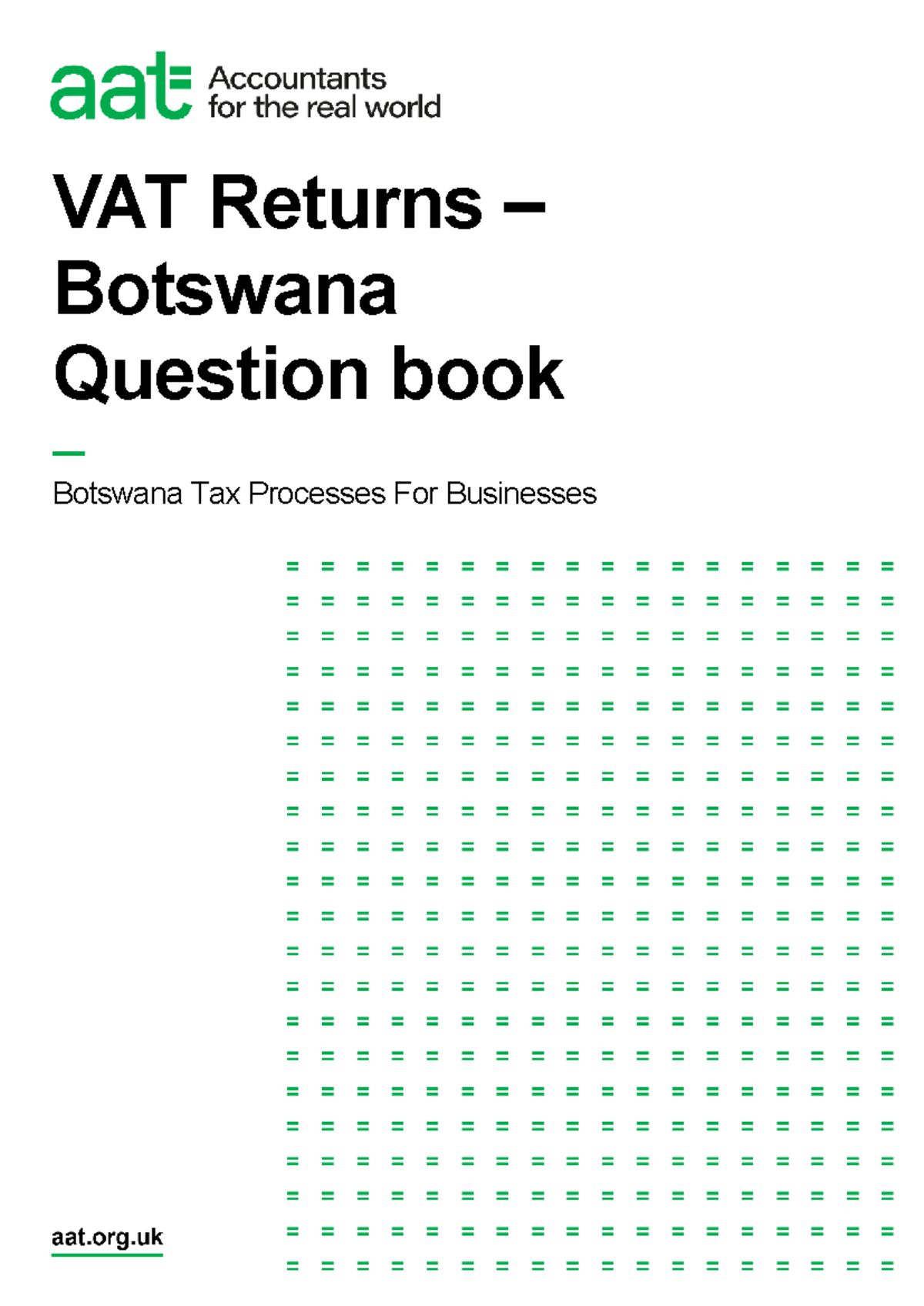 VAT Returns - Botswana Question Book for Businesses Review - Studocu