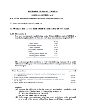 Auditing - AF304 - USP - Studocu